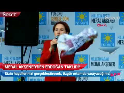 SON DAKİKA! Meral Akşener'den Tayyip Erdoğan Taklidi!