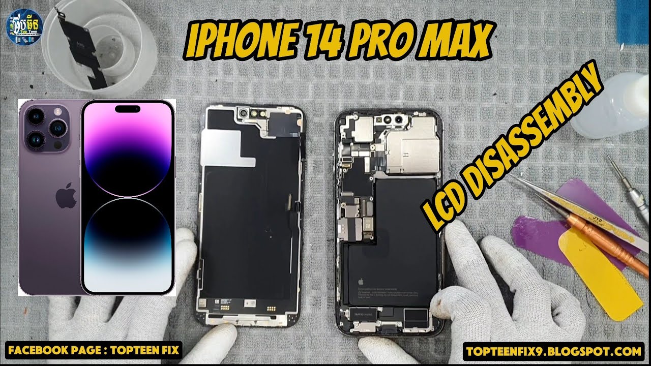 iPhone 14 pro max LCD disassembly - YouTube