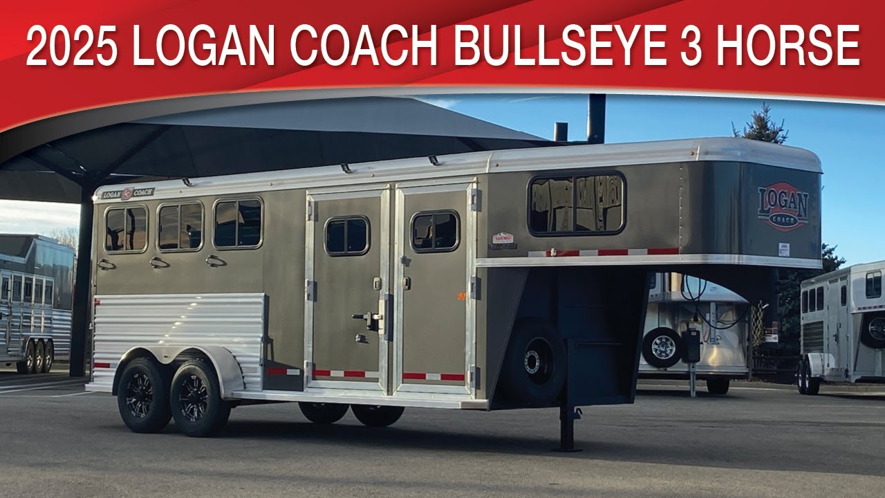 2025 Logan Coach Bullseye 3 Horse Gooseneck - YouTube