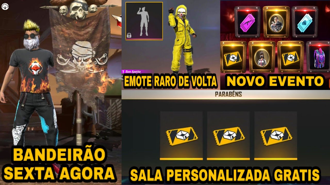 NOVIDADES FREE FIRE - BANDEIRÃO DE VOLTA, SALA PERSONALIZADA GRATIS ...