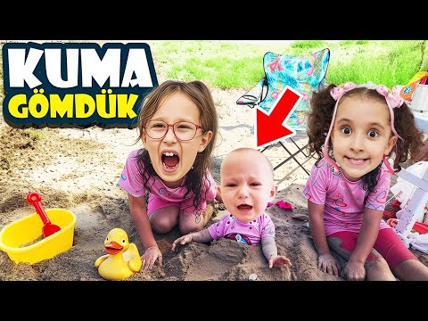 ASEL MİRAYI ÇOK DERİN KUMA GÖMDÜK !! ÇIKAMAYINCA AĞLADI !! BAHAR BANU ALYA !! 