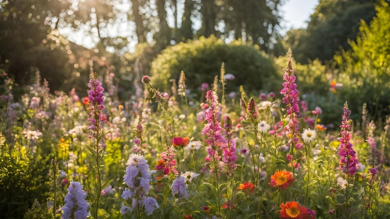 Victorian Wildflower Gardens: 45-Minute Relaxing TV Wallpaper - YouTube