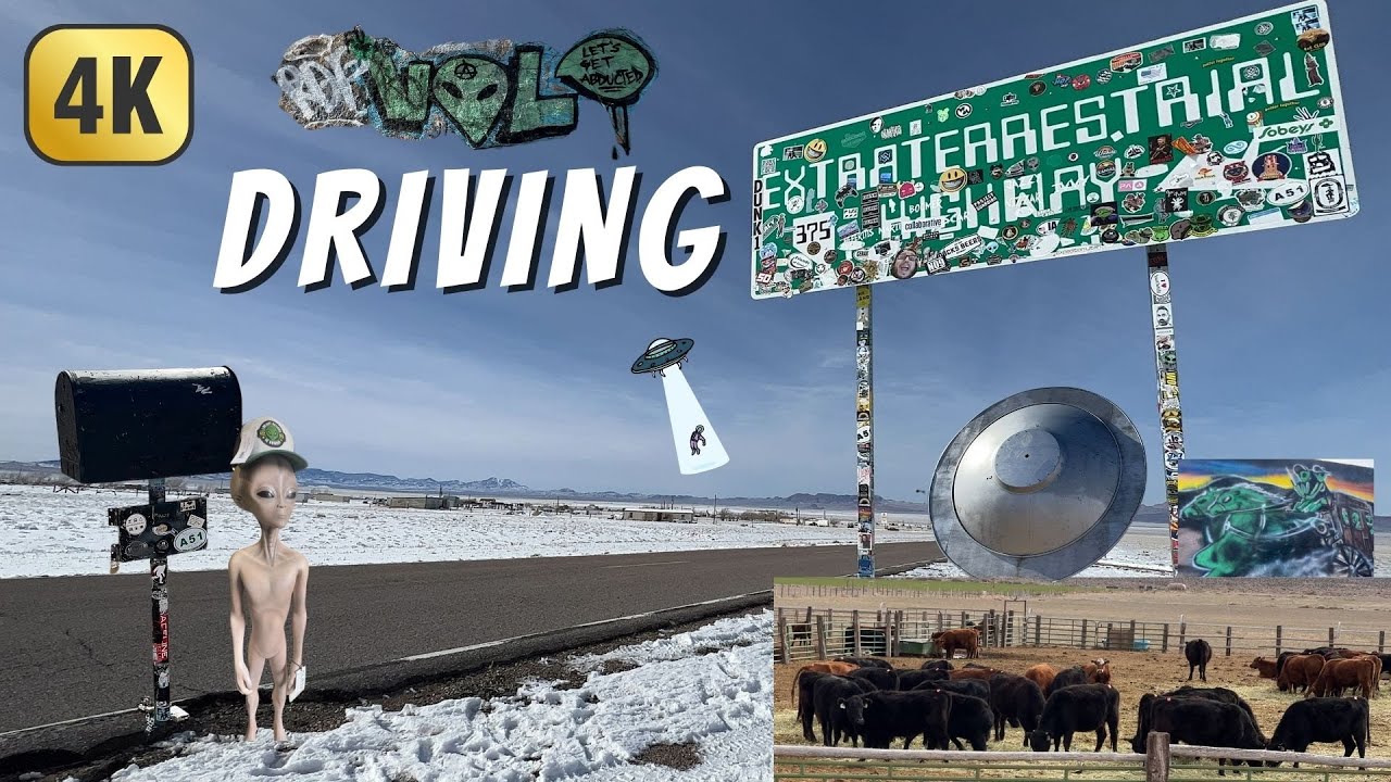 4K Extraterrestrial Highway Road Trip - Driving ET Highway in Nevada ...