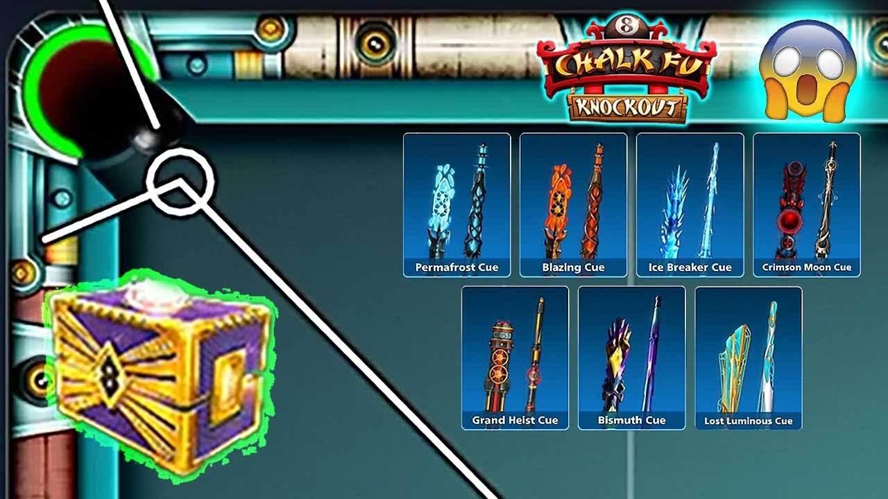 Box only Gives Animated Cues 🙀 8 ball pool Chalk Fu Knockout Rank 1 ...
