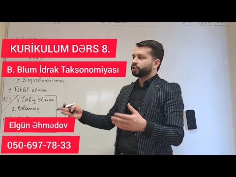 Dərs 8. İdrak Taksonomiyası. Fəaliyyətin növləri. Elgün Əhmədov 050-697-78-33.
