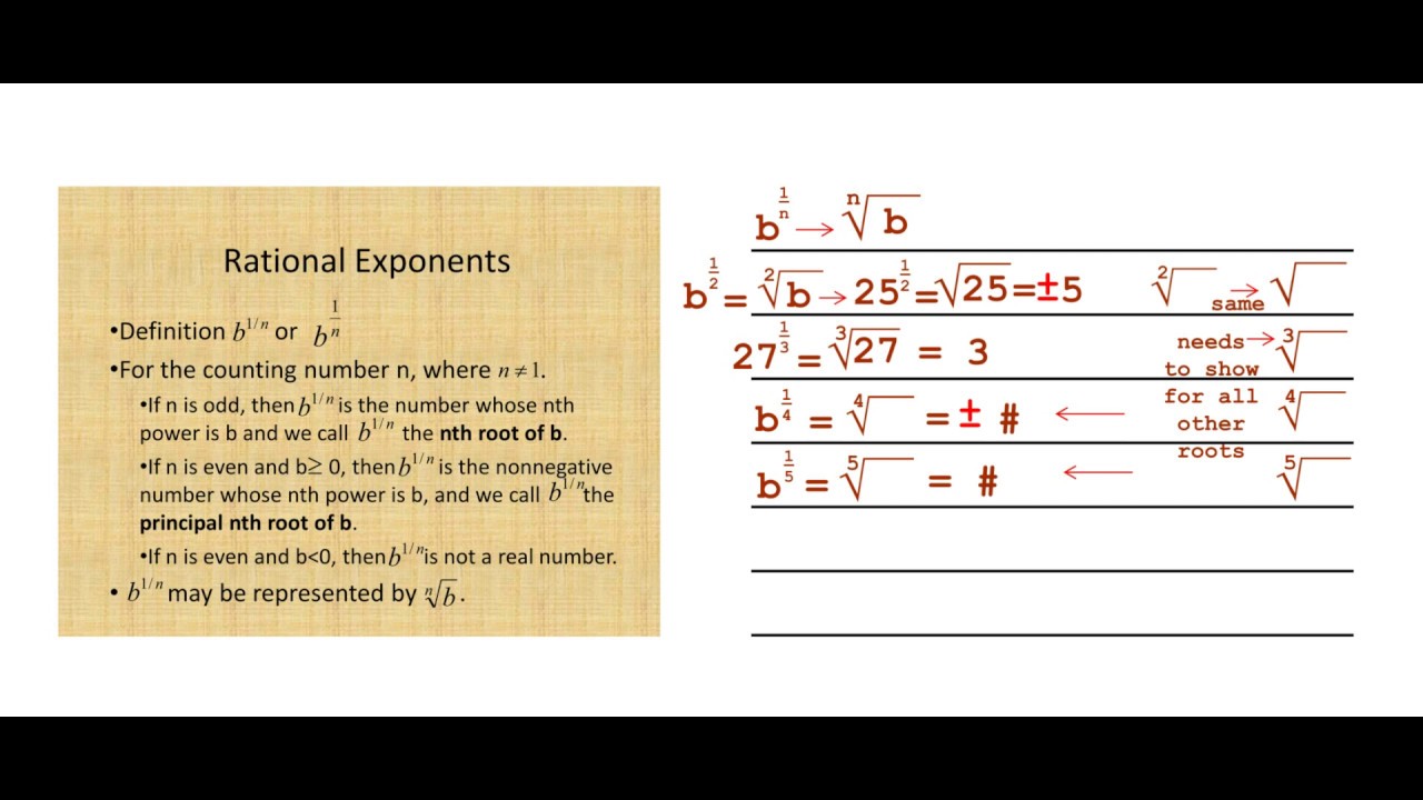 Rational Exponents Definition - YouTube