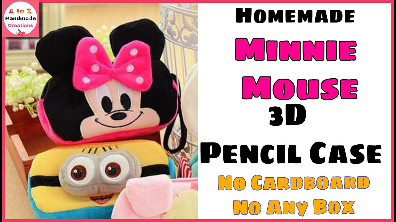 How to make pencil case with paper/ diy minne mouse pencil box/ Back To ...