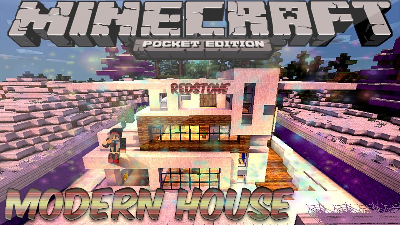 Casa Moderna Con Redstone For [ Minecraft PE (Pocket Edition) ] - YouTube