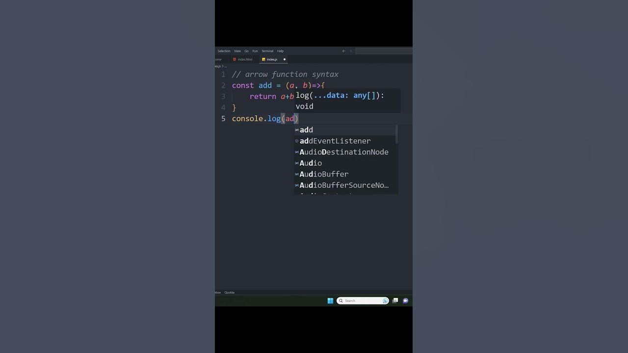 Arrow Function With Parametersjavasc Javascriptcoding Youtube
