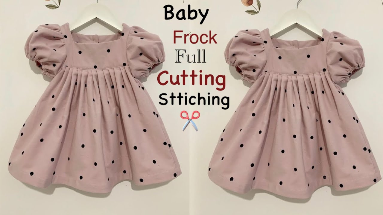 New Styles Puff Sleeves Frock / 3-4 years baby frock cutting stitching ...