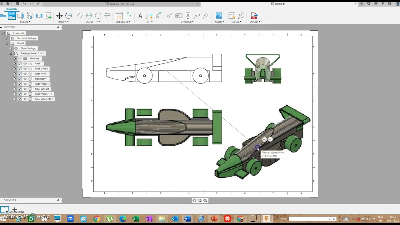 F1 in Schools Engineering Drawing, Fusion 360, F1 in Schools Car - YouTube
