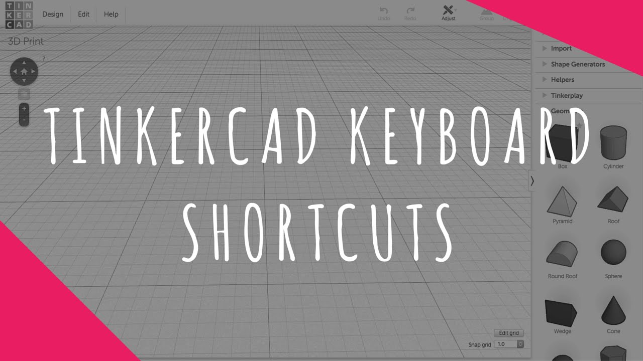 Tinkercad Keyboard Shortcuts Youtube