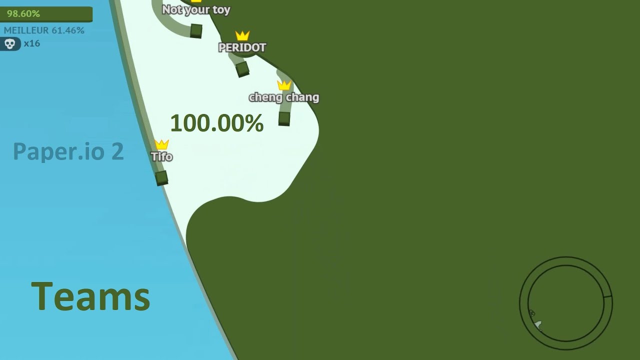 Paper.io 2 Map Control: 100.00% Teams - YouTube