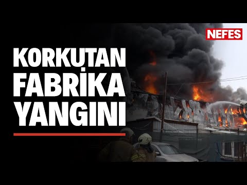 Ataşehir'de korkutan fabrika yangını