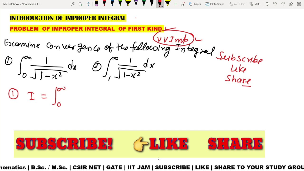 14 Improper Integral 1 1 X 2 1 2 With Limit 0 To Infinity Improper