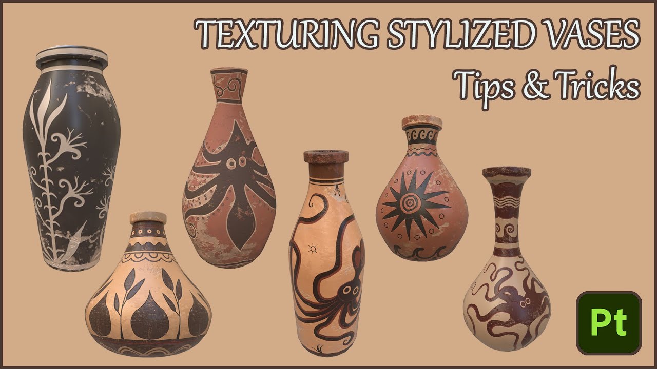Easy texturing Stylized Vases in Substance Painter [Radial Symmetry and ...