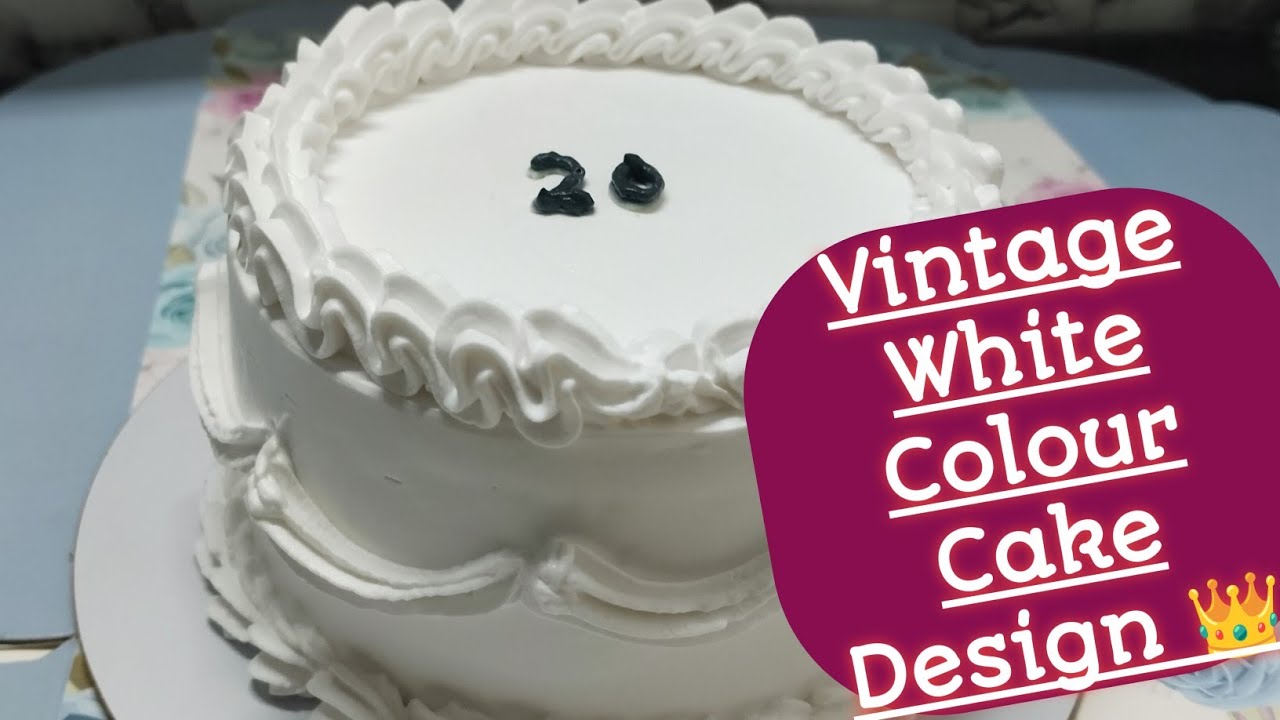 Vintage White Colour Cake Design 👑👑 - YouTube