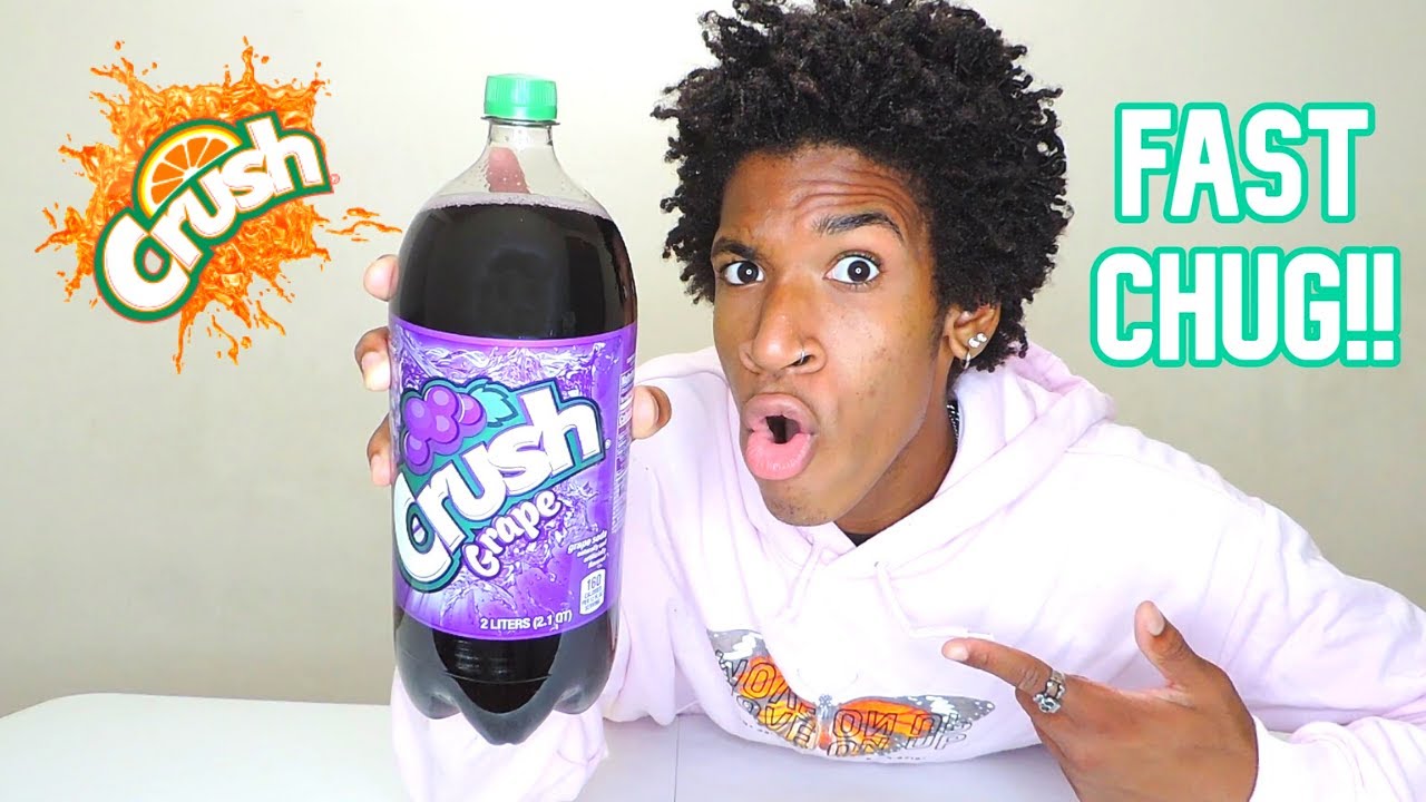 2 Liter Crush Grape Soda Chug CRUSHED Fast! - YouTube