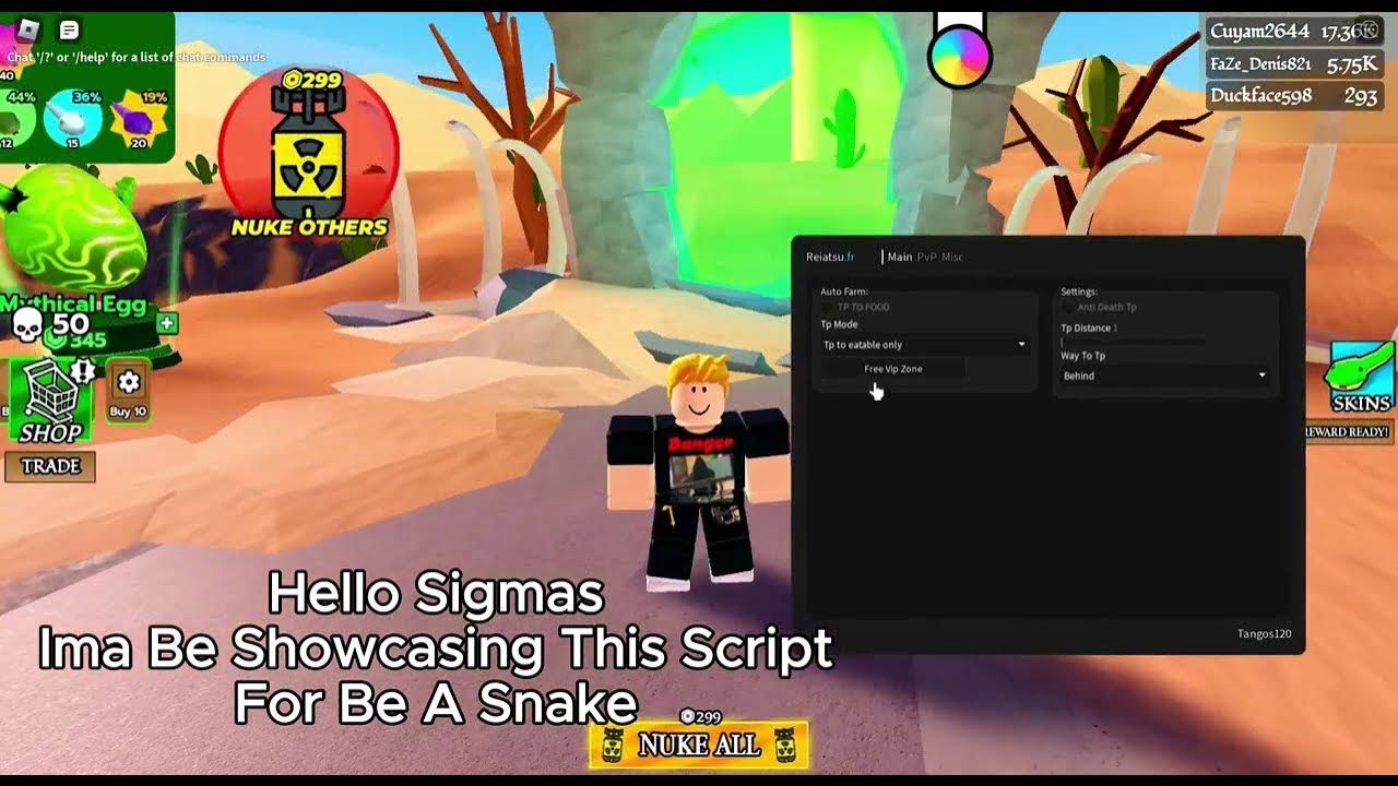 Roblox Be a Snake Script Showcase - YouTube