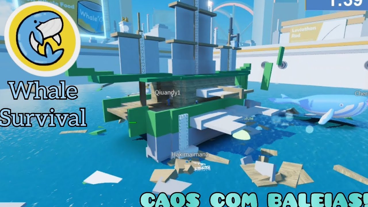 Sobrevivendo ao caos das BALEIAS novamente! | ROBLOX Whale Survival ...