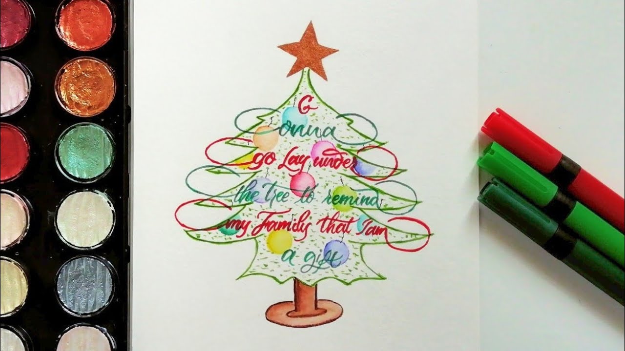 Hand Lettered Christmas Greeting Card | Brush Lettering | Art and ...