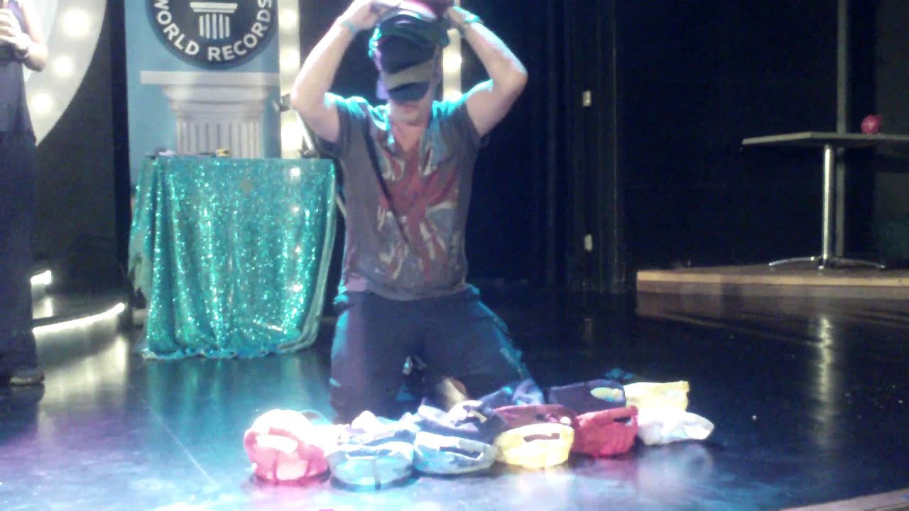 Rick's attempt - Guinness World Record - Hats on Head - YouTube