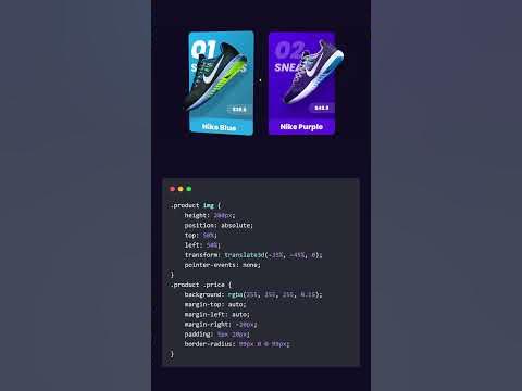 3D Card Hover Parallax Tilt Effect #html #htmlcss #css #javascript # ...