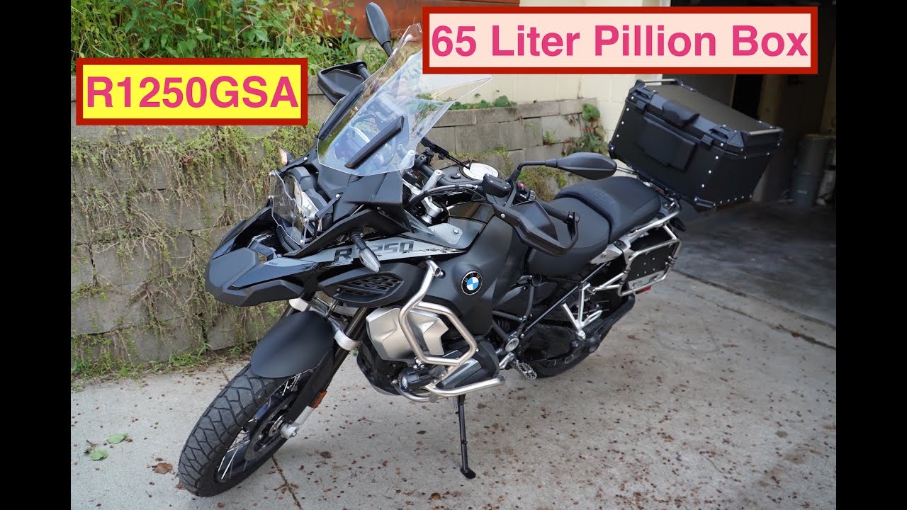 R1250GSA: Installing a 65 Liter Pillion Box - YouTube
