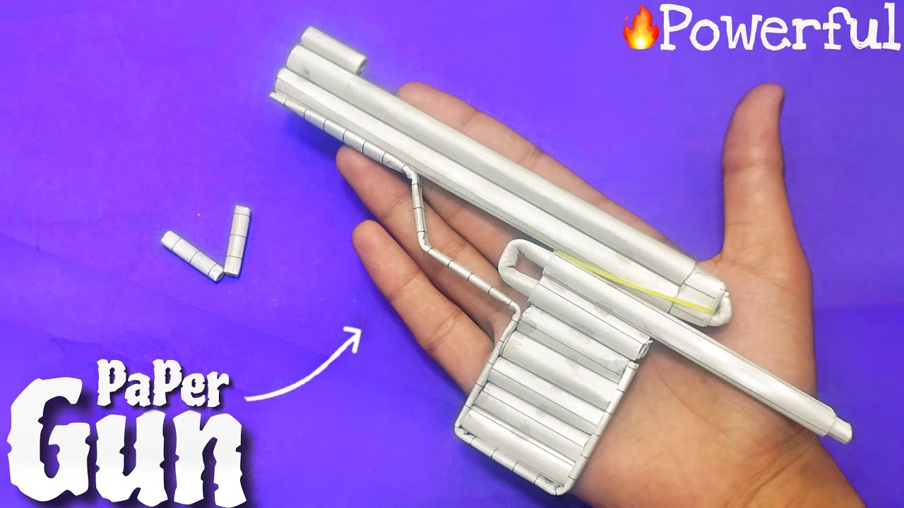 how to make a paper gun that shoots paper bullets easy | paper gun ...