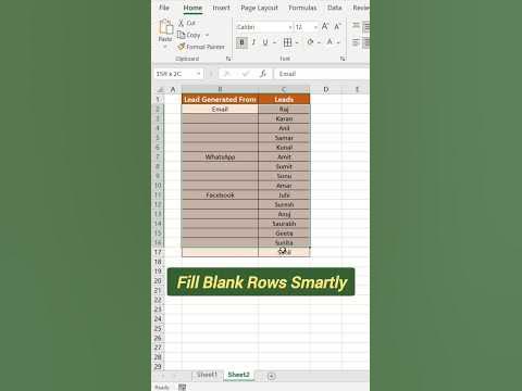 Blank Rows Filling Smartly in Excel #excel #msexcel #exceltricks #exceltutorial #exceltips - YouTube