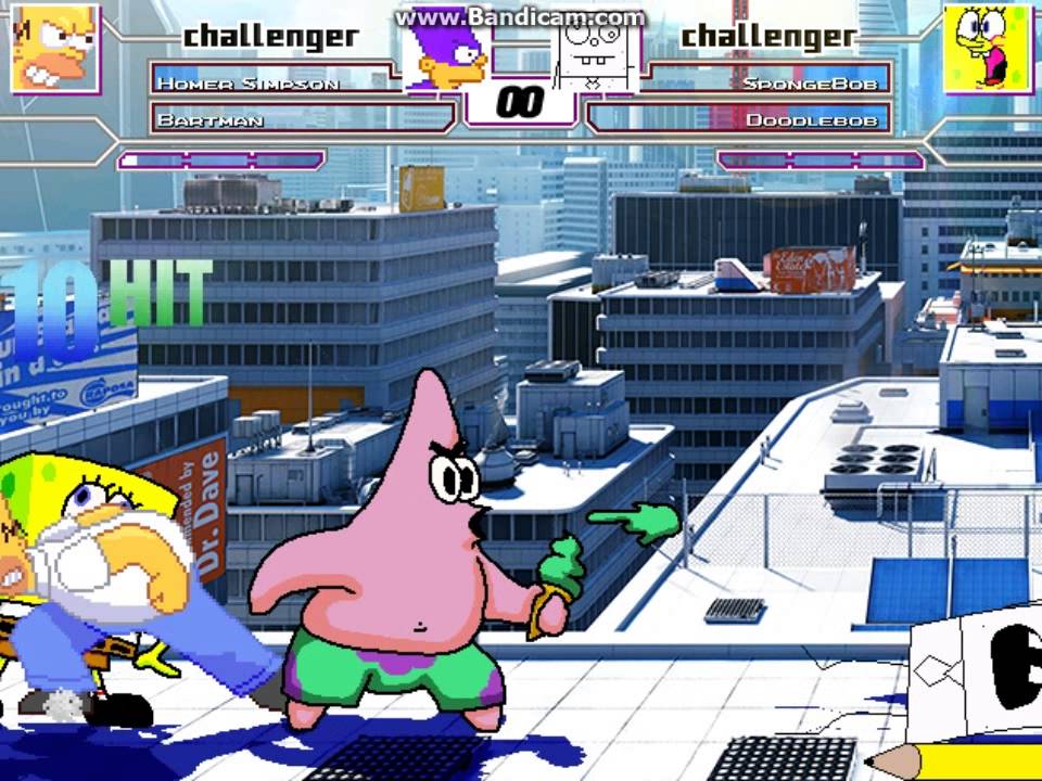 MUGEN Battle #0003 - Team Simpsons vs Team SpongeBob - YouTube