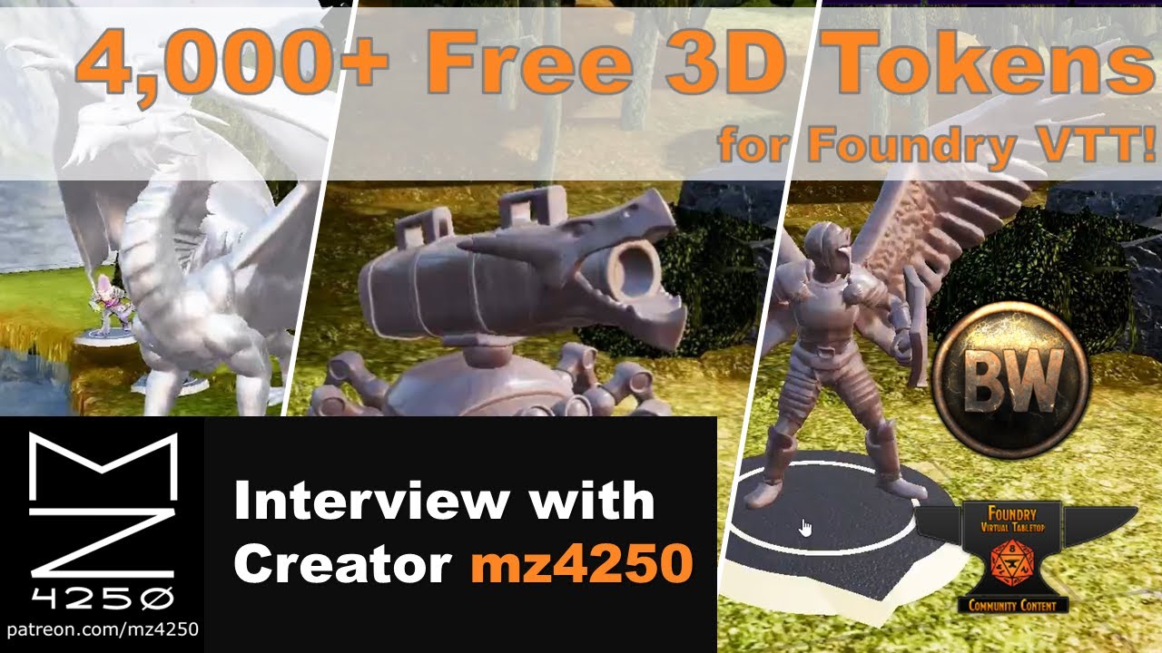 Foundry VTT Creator Interview: mz4250, 4,000+ free 3D minis! - YouTube