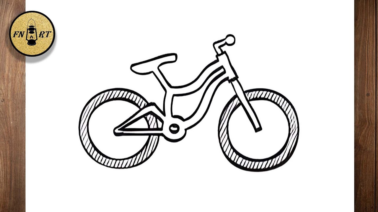 How to draw a mountain bike easy step by step - YouTube