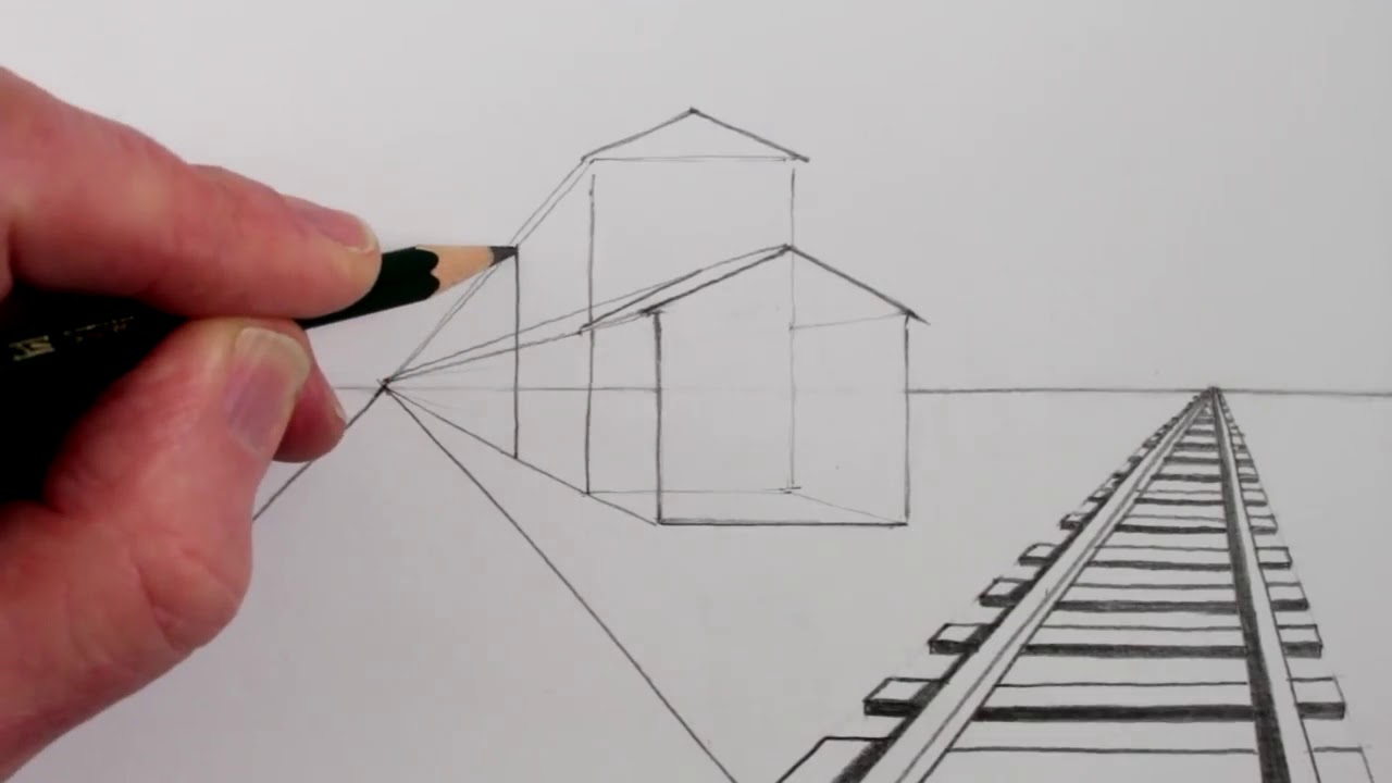 How to Draw a Train Road Perspective HD Point 2 - YouTube