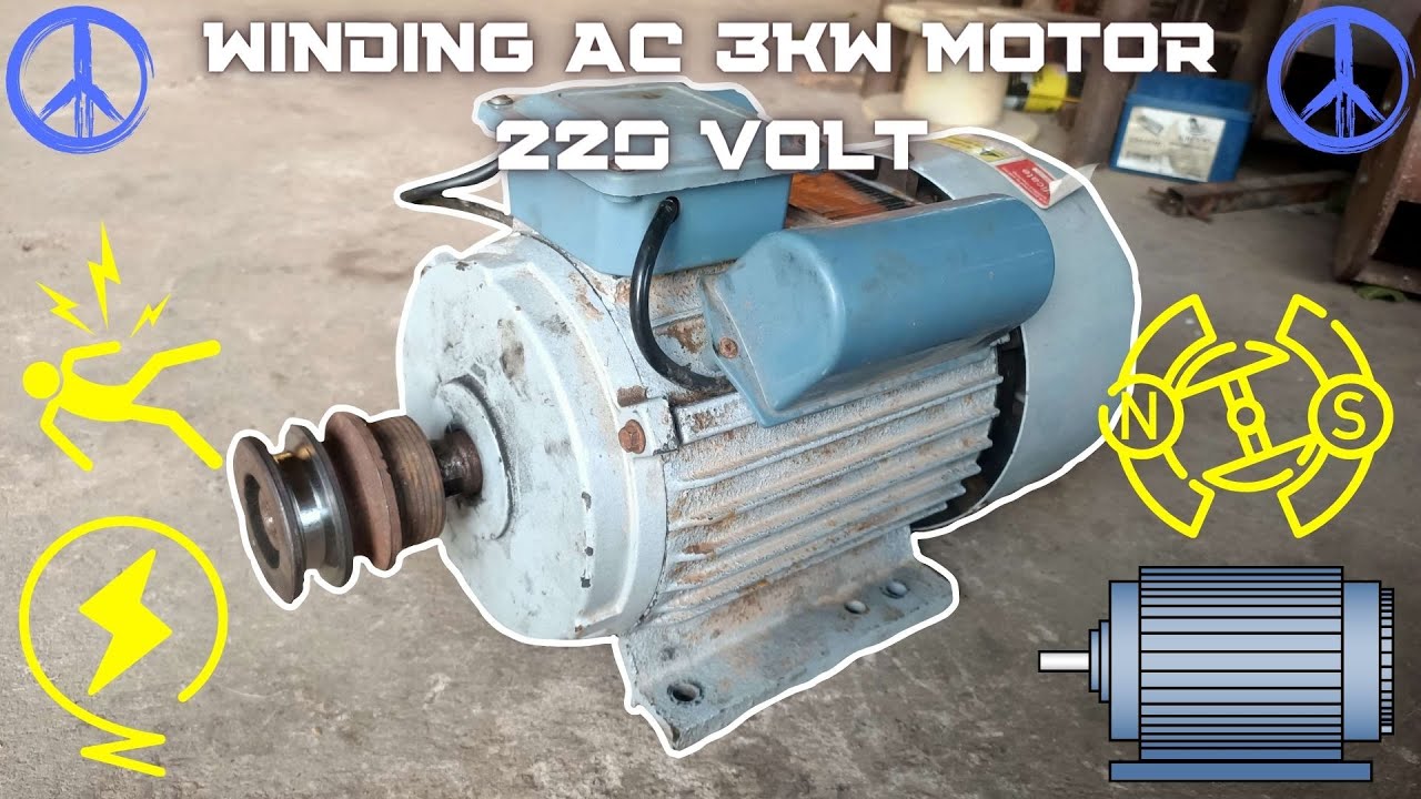 Winding 3Kw single phase motor - YouTube