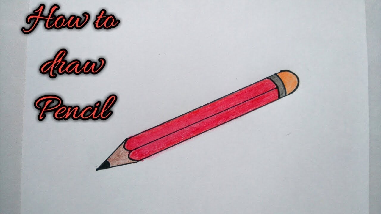 Drawing a pencil and colour it | step by step easy 🖍️🖍️🖍️ | nupur's ...