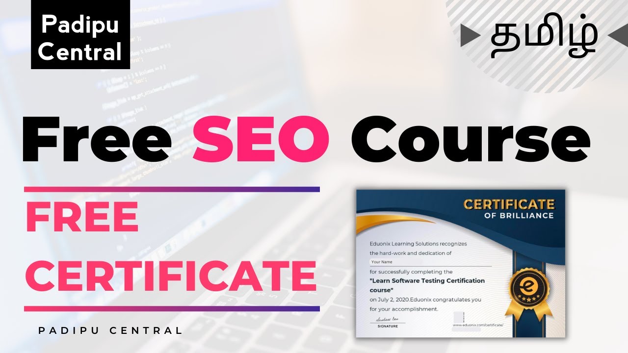 Free Seo Course Free Certificate Tamil Youtube 1251