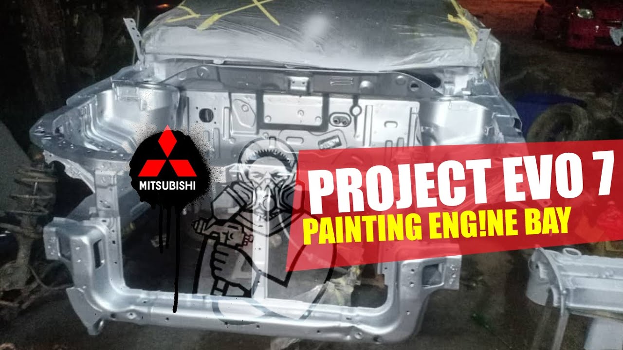 PROJECT EVO7 | A31 COOL GREY MET. PAINTING EVO 7 ENGINE BAY! (LANCER ...