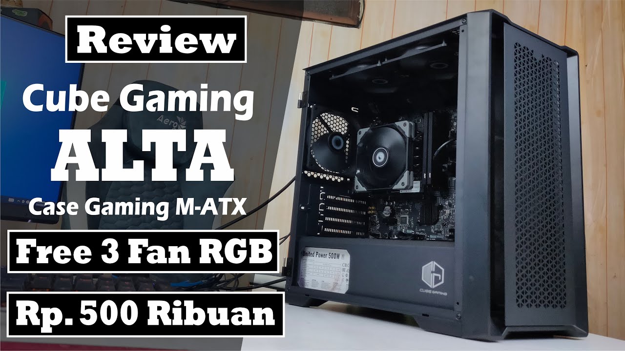 Review Cube Gaming Alta Case Gaming M-ATX Free 3 Fan RGB - YouTube