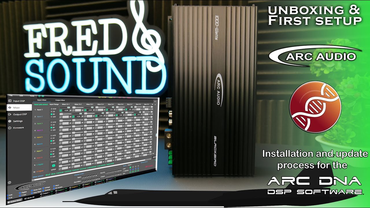 Unboxing & First Setup ARC AUDIO BLACKBIRD 12CH DSP 8CH Amplifier - YouTube