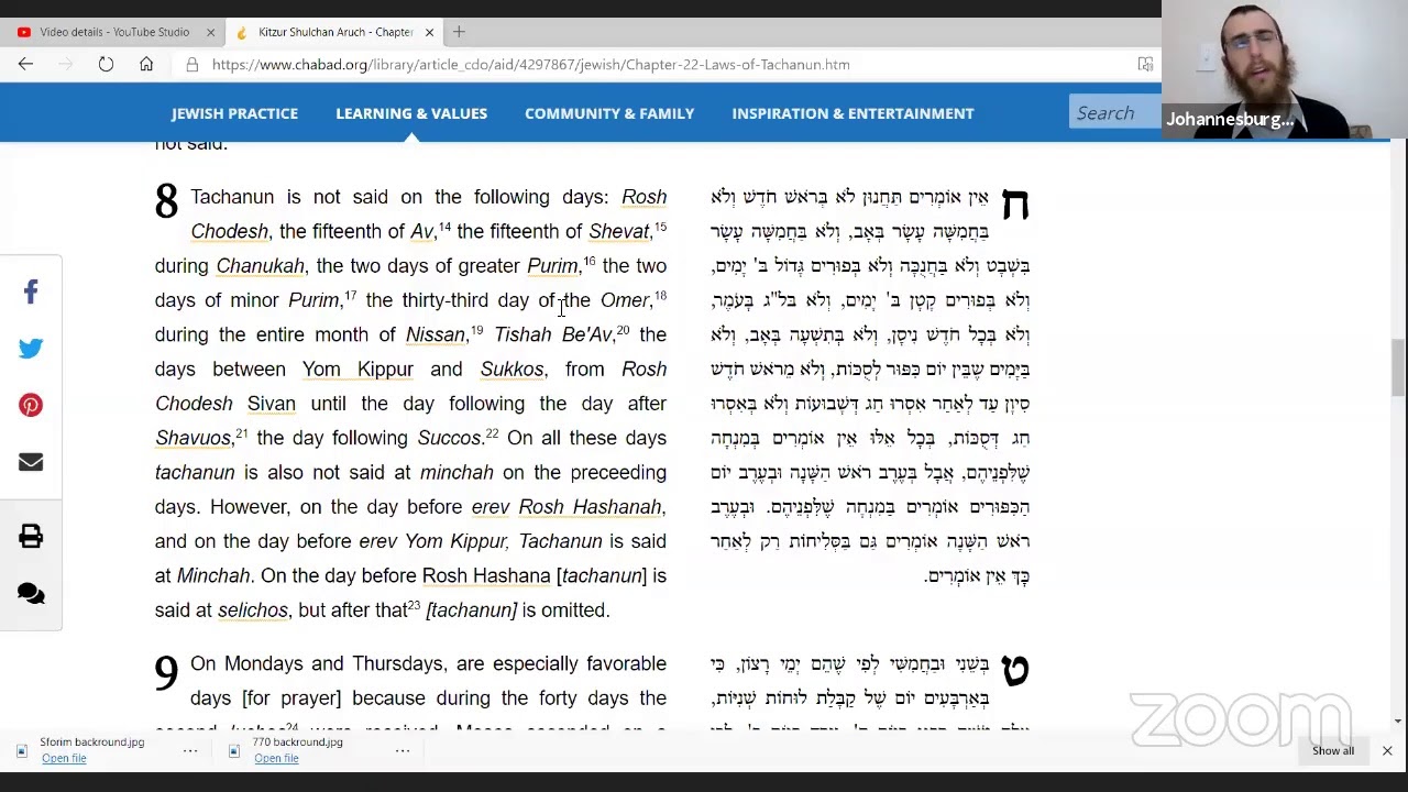 Living Jewish - Section 22 - Prayer - Tachanun - YouTube