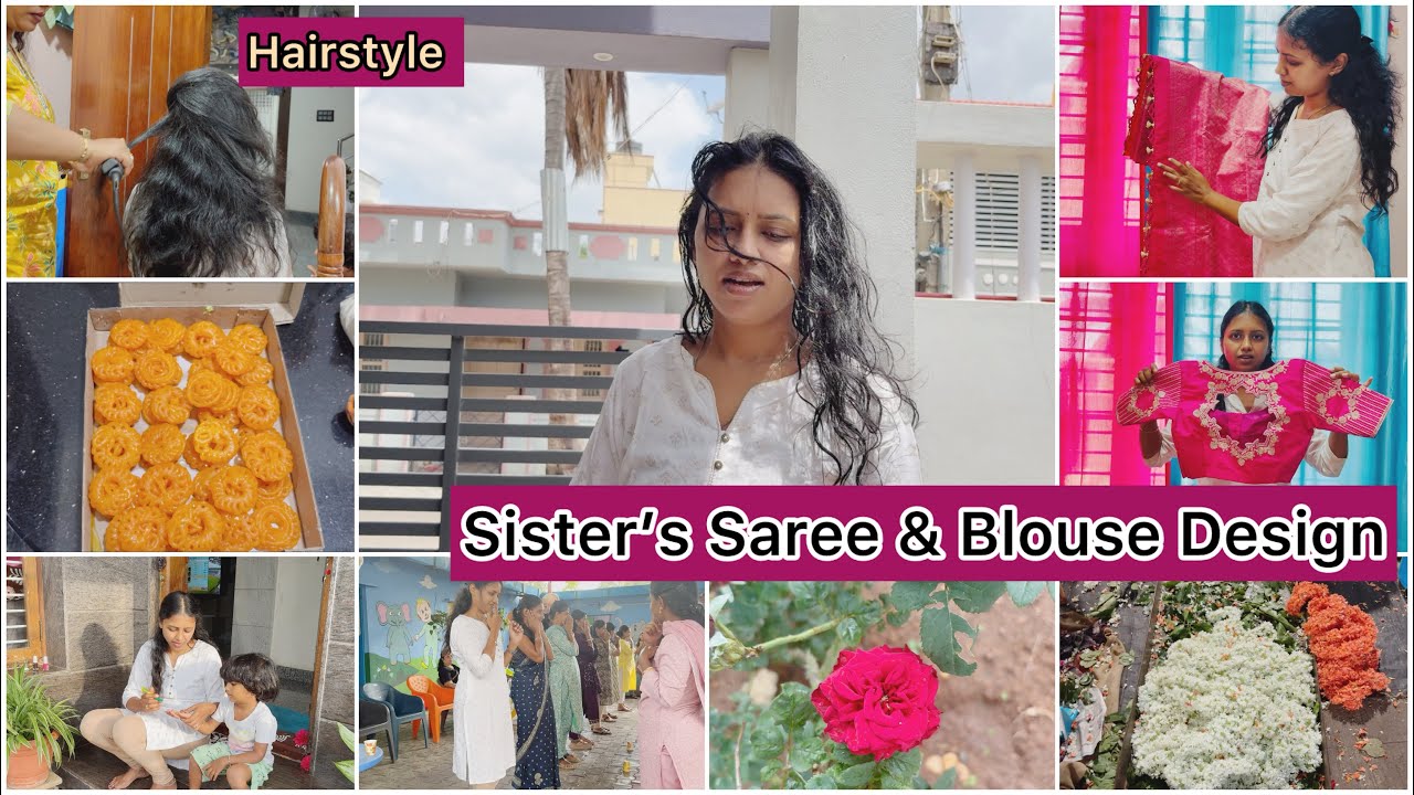 🌸All Set for the Seemantha 💕Sister’s Saree & Blouse Design / Hairstyle ...