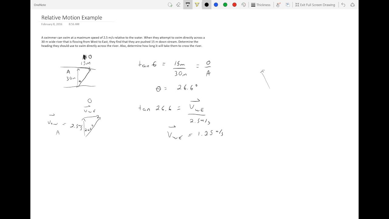 Relative Motion Swimmer Example - YouTube