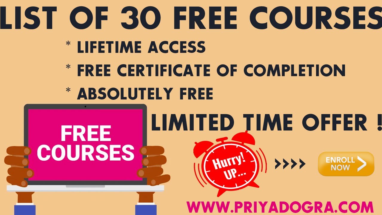 List of 30 New Courses Updated | Free Online Courses with Certificates ...