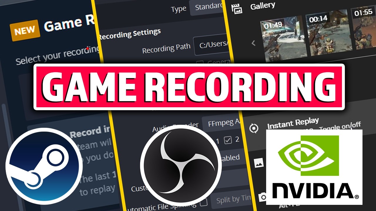 Steam Game Recording vs OBS Studio vs Nvidia ShadowPlay Comparison - Which one is better? - YouTube