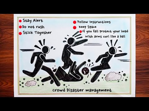 Crowd Disaster Management | Stampede Awareness Drawing|Safety Rules ...