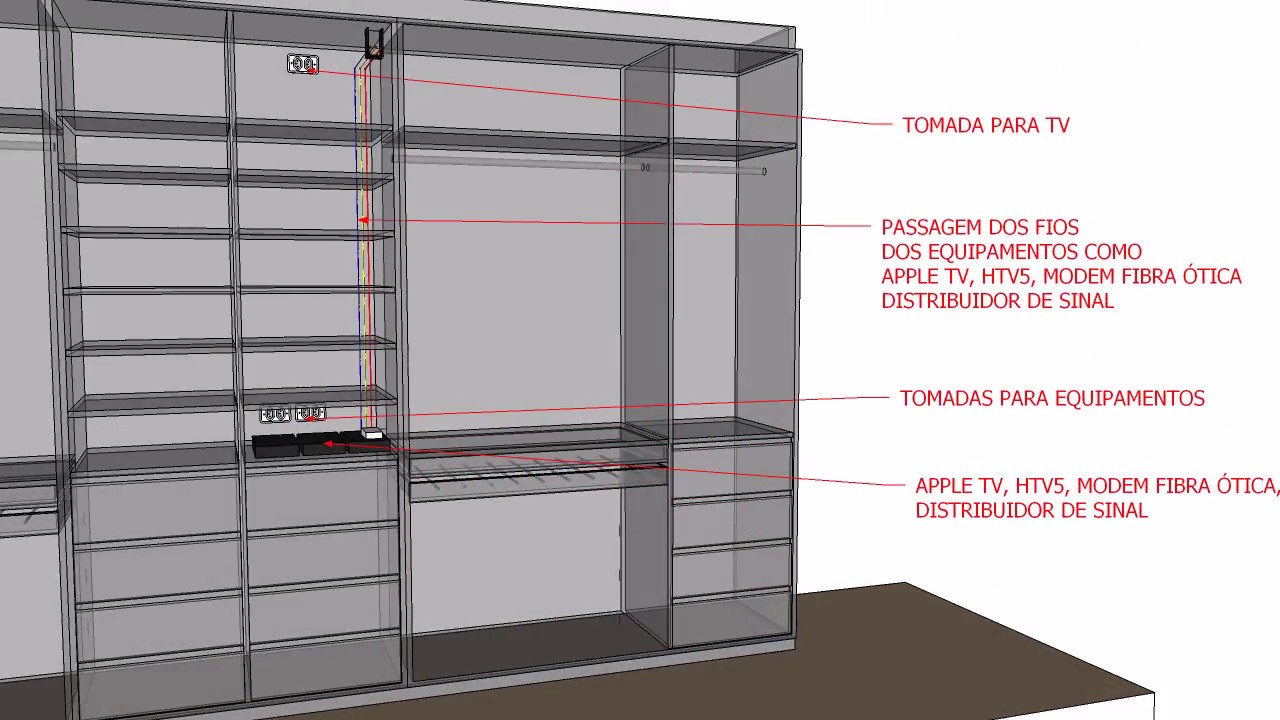 Como instalar TV na porta de um guarda-roupas - YouTube