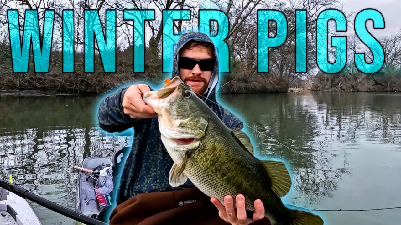 WINTER Kayak Fishing For River PIGS - YouTube
