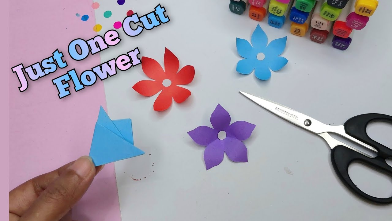 Just One Cut Paper Flower Making Tutorial - YouTube