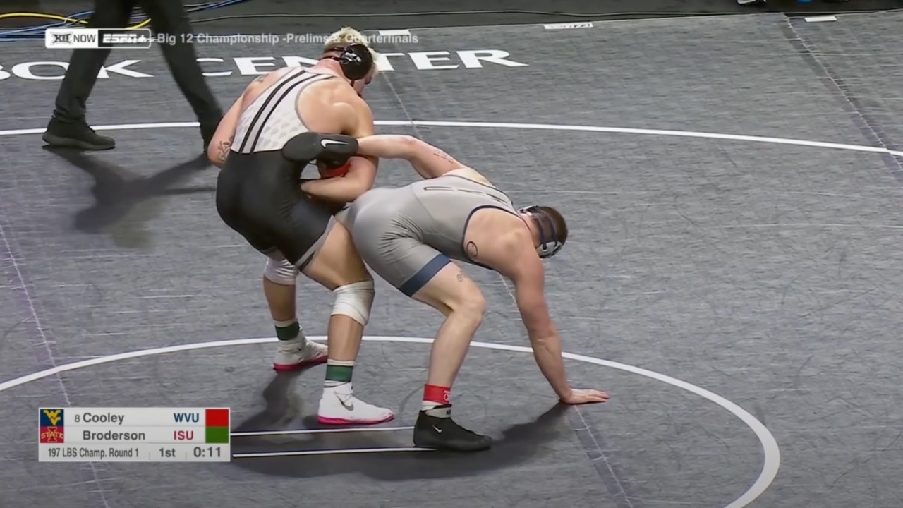 197lbs Julien Broderson (Iowa State) vs Austin Cooley (West Virginia) - YouTube